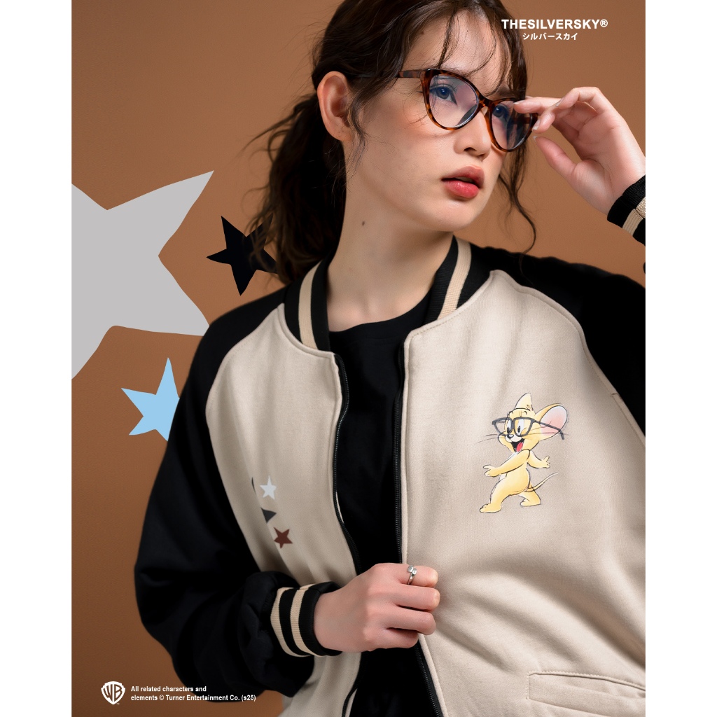 Jual Thesilversky Jerry Trouble Maker Jacket | Tom Semi Varsity Soft ...