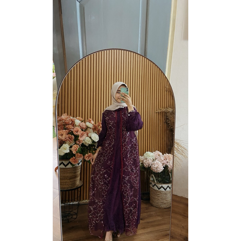 Jual Beachylooks dress kondangan elegant camelia gaun muslim dress ...