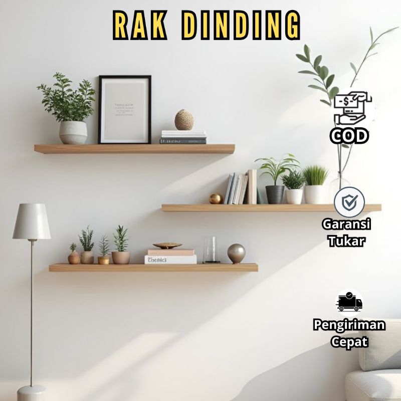 Jual AMBALAN DINDING RAK KAYU MINIMALIS MELAYANG HIASAN KAMAR RUANG ...
