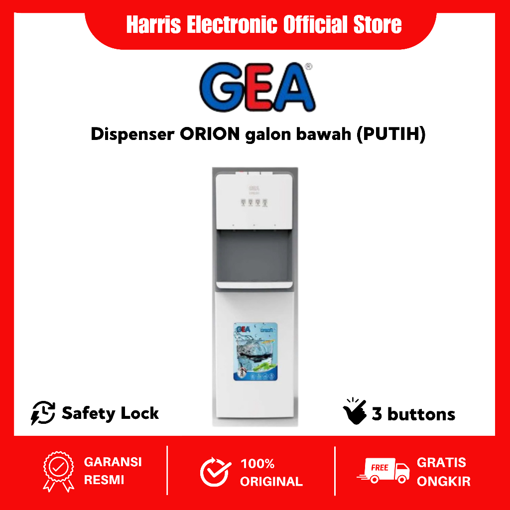 Jual GEA Dispenser ORION galon bawah Kompresor PUTIH | Shopee Indonesia