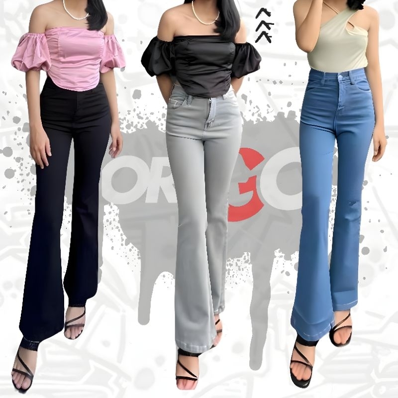 Jual Highwaist Cutbray Jeans Retro 114 - Celana Jeans Cutbray Premium ...
