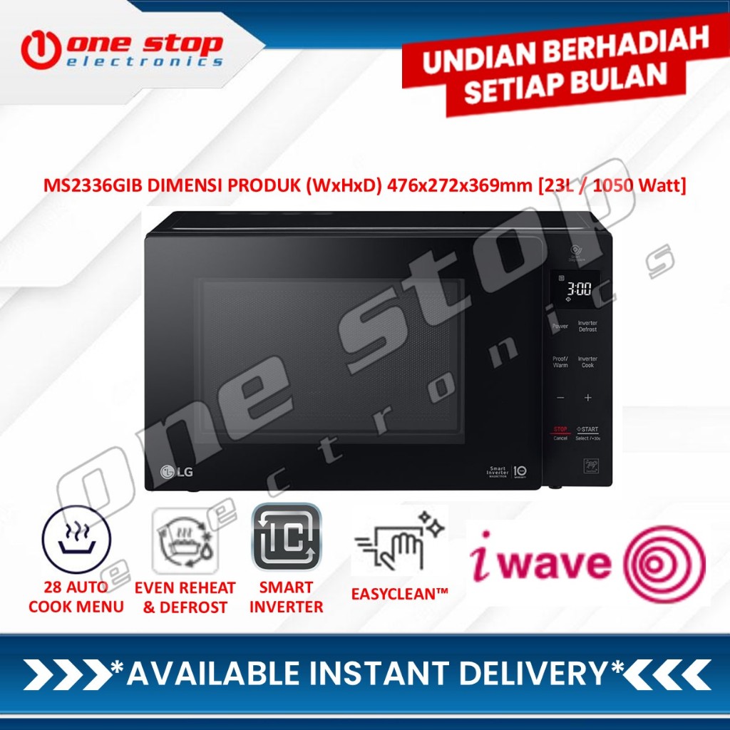 Jual LG MS2336GIB Microwave Oven NeoChef Smart Inverter w/ EasyClean 23L | Shopee Indonesia