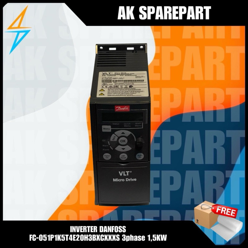 Jual INVERTER DANFOSS FC-051P1K5T4E20H3BXCXXXS 3phase 1,5KW 380V 2HP ...