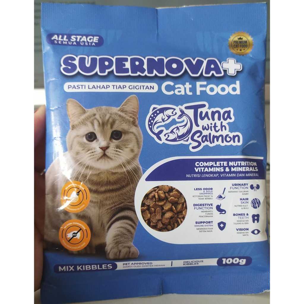Jual Supernova Cat Food Makanan Kucing Premium Dry Food Kering 100gr ...