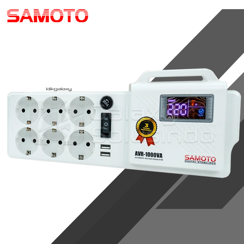 Jual SAMOTO AVR1000GP - 1000VA Relay Control With LED Stabilizer ...