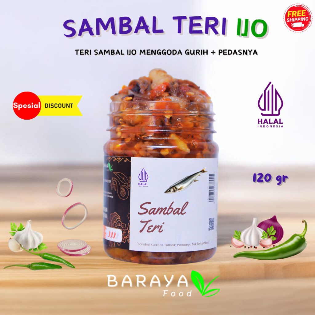 Jual SAMBAL TERI IJO - 120 gr - Baraya Food | Shopee Indonesia