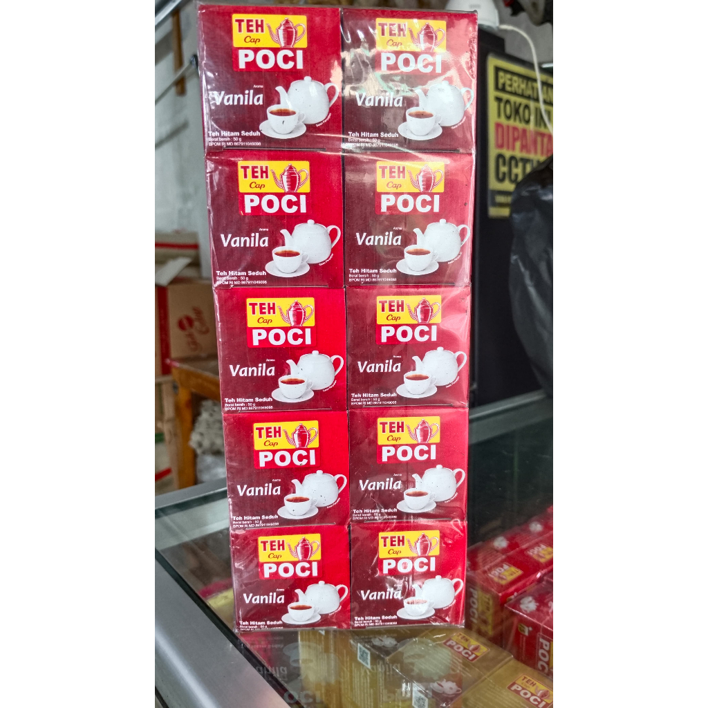 Jual TEH BUBUK POCI VANILA 1 SLOP ISI 10/TEH POCI VANILA BUBUK 50GRAM ...