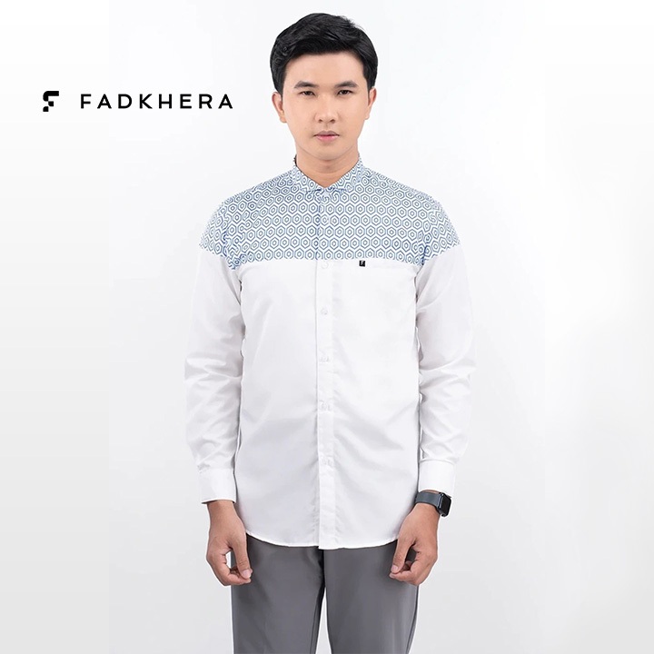 Jual Baju Koko Modern Elegan Zabran white long Fadkhera/baju koko motif ...