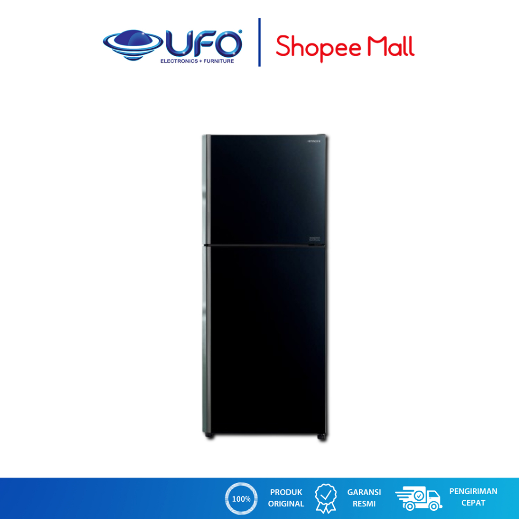 Jual Hitachi Kulkas 2 Pintu Inverter x Dual Fan Cooling 375 Liter R-VGX40PGD9GBK | Shopee Indonesia