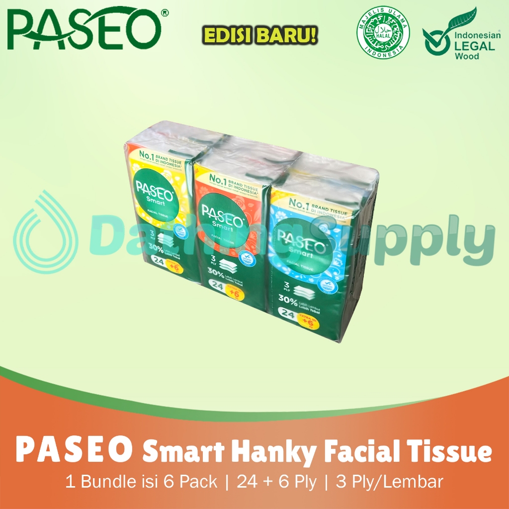 Jual Tissue Paseo Hanky Facial Non Parfum Edisi Baru 30 / 24+6 Ply / 3 ...