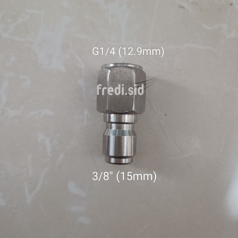 Jual Quick Coupler 3/8" (15mm) to Drat Dalam G1/4 (12.9mm) | Shopee Indonesia