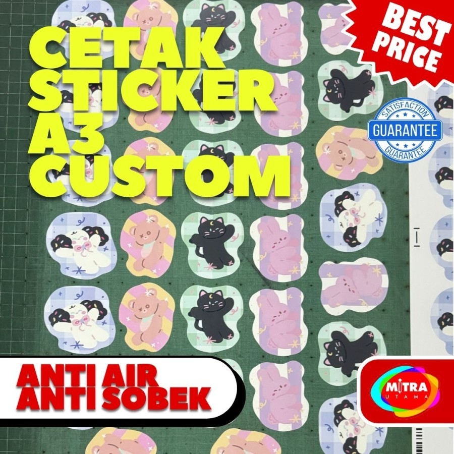 Jual Cetak Sticker Custom | Stiker Label Custom A3 Satuan Murah dan ...