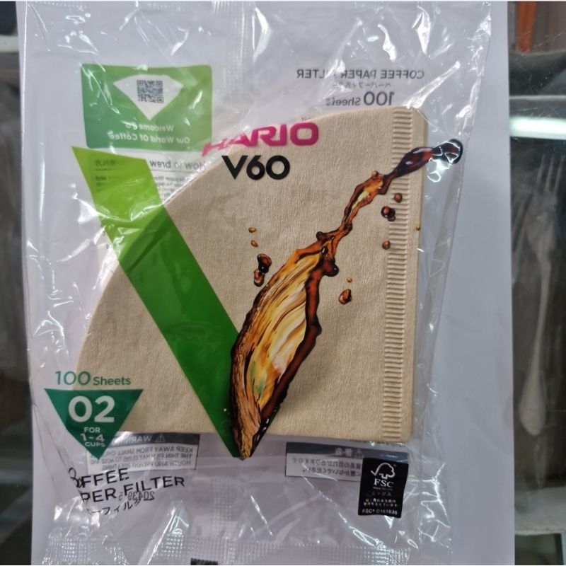 Jual VCF-02-100M, 100 sheets V60-02 Coffee Paper Filter 1-4cups D17.5cm ...