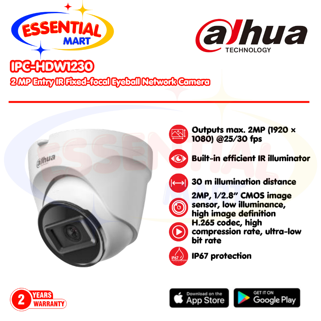 Jual Kamera CCTV IP Dahua IPC-HDW1230 ECO Series 2MP IP Camera Indoor ...