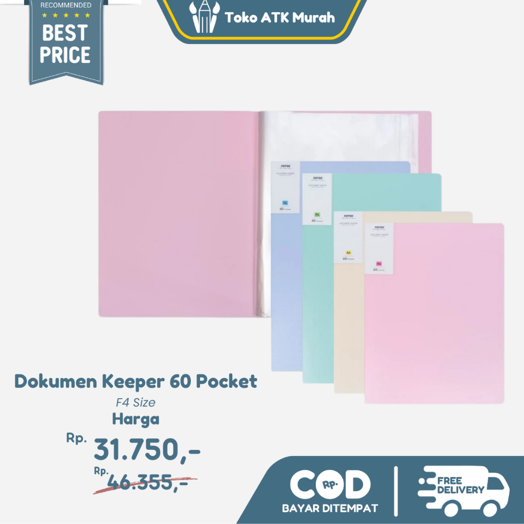 Jual Document Keeper Joyko F4 60 Pocket Clear Holder Map File Dokumen ...