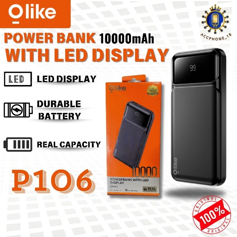 Jual OLIKE P106 Power Bank 10000mAh With LED Display 2A | Shopee Indonesia