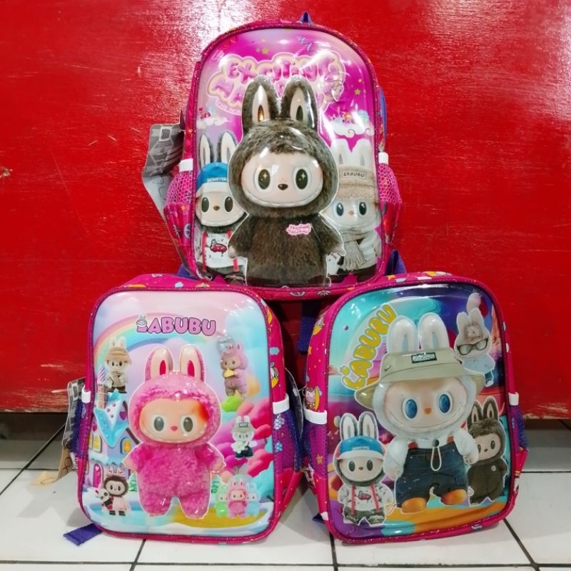 Jual Tas Anak Sekolah Labubu/Tas Timbul Labubu/Tas 3D Labubu/Tas Anak Tk Labubu/Tas Led Labubu ...