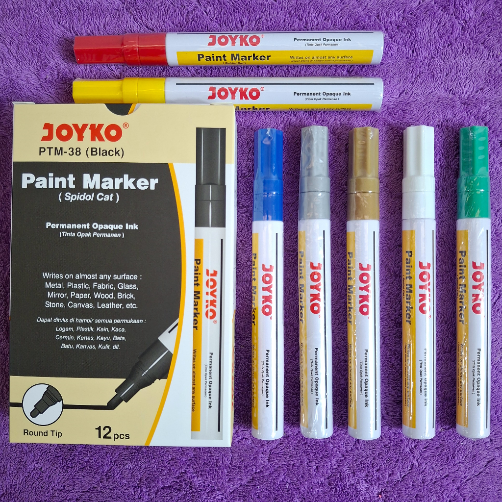 Jual Spidol / Sepidol Ban Cat Paint Marker PTM Joyko Original | Shopee ...