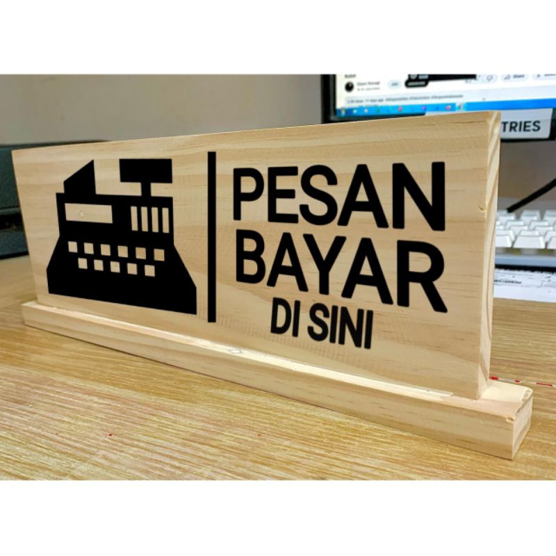 Jual Papan Tanda Meja "Pesan & Bayar Disini" Sign Board | Shopee Indonesia