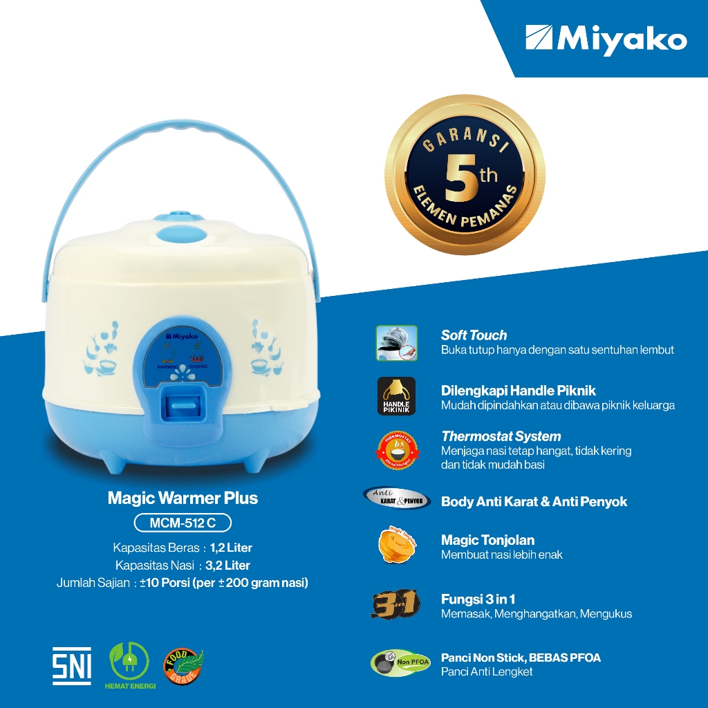 Jual Rice Cooker Miyako MCM-512C | Shopee Indonesia