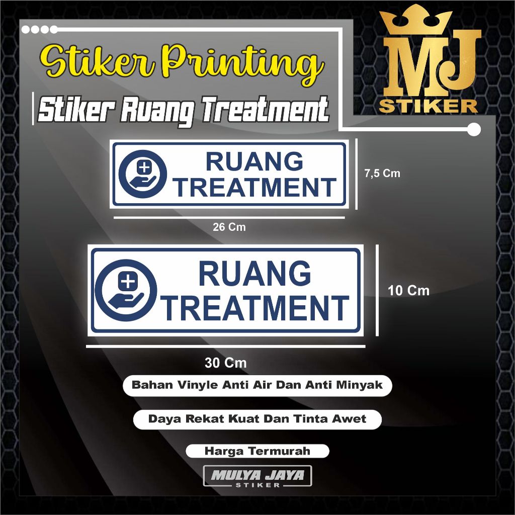 Jual PROMO Mulya Jaya Stiker Ruang Treatment / Ruang Perawatan / Stiker ...