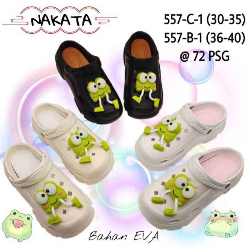 Jual sandal tinggi eva bermotif frog nakata 557-B/C 1 | Shopee Indonesia
