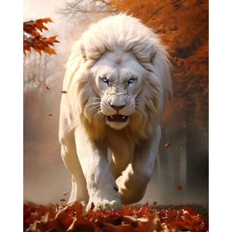 Jual POSTER CETAK, SINGA PUTIH, hiasan dingding, lukisan cetak, Tanpa ...