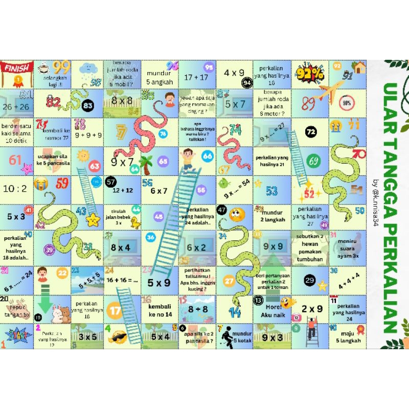 Jual Ular Tangga Perkalian PDF 100 kotak | Shopee Indonesia