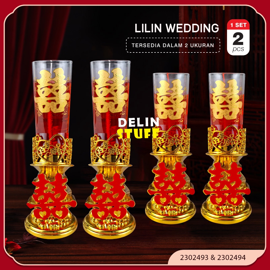 Jual Lilin Sangjit Wedding Lilin Gel Pernikahan Lilin Wedding Set Isi 2 ...