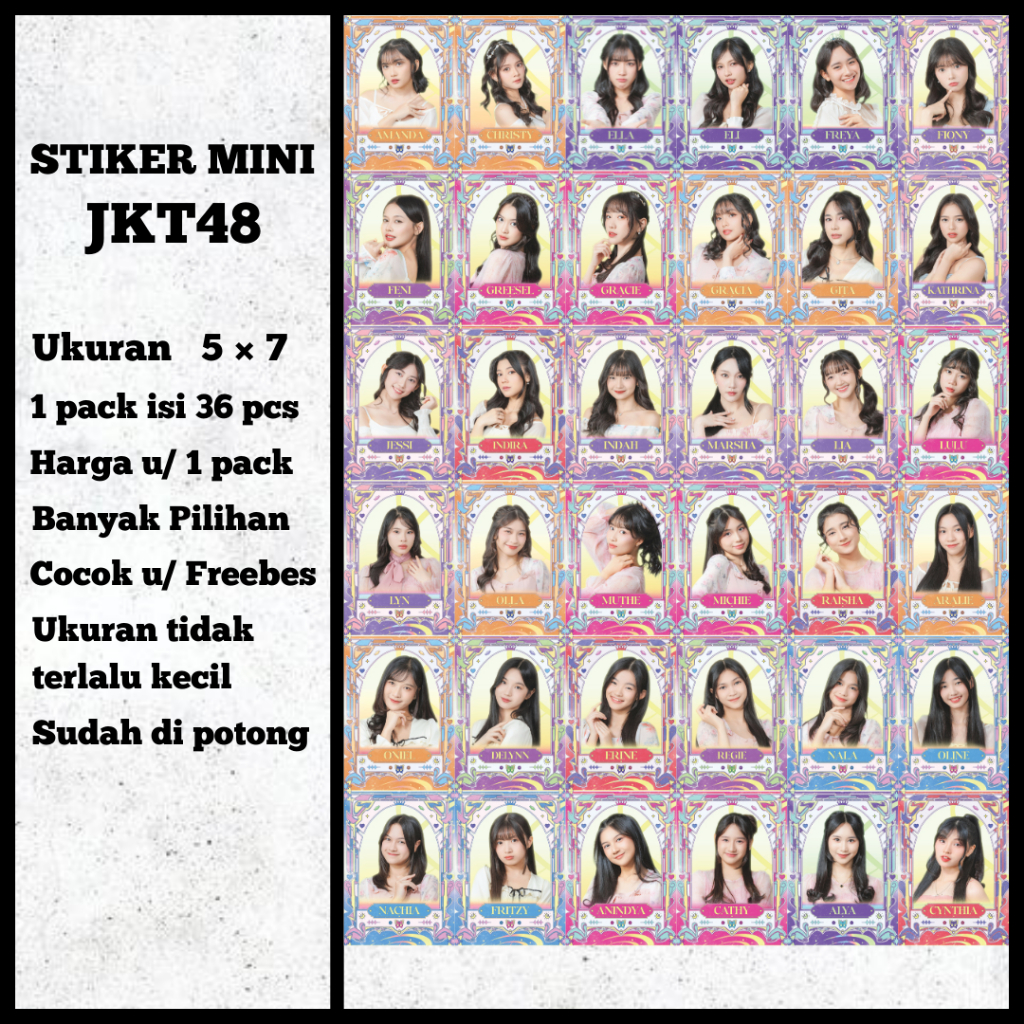 Jual Stiker JKT48 Mini New Era Ukuran (5×7cm) Isi(36pcs) Cocok Untuk ...