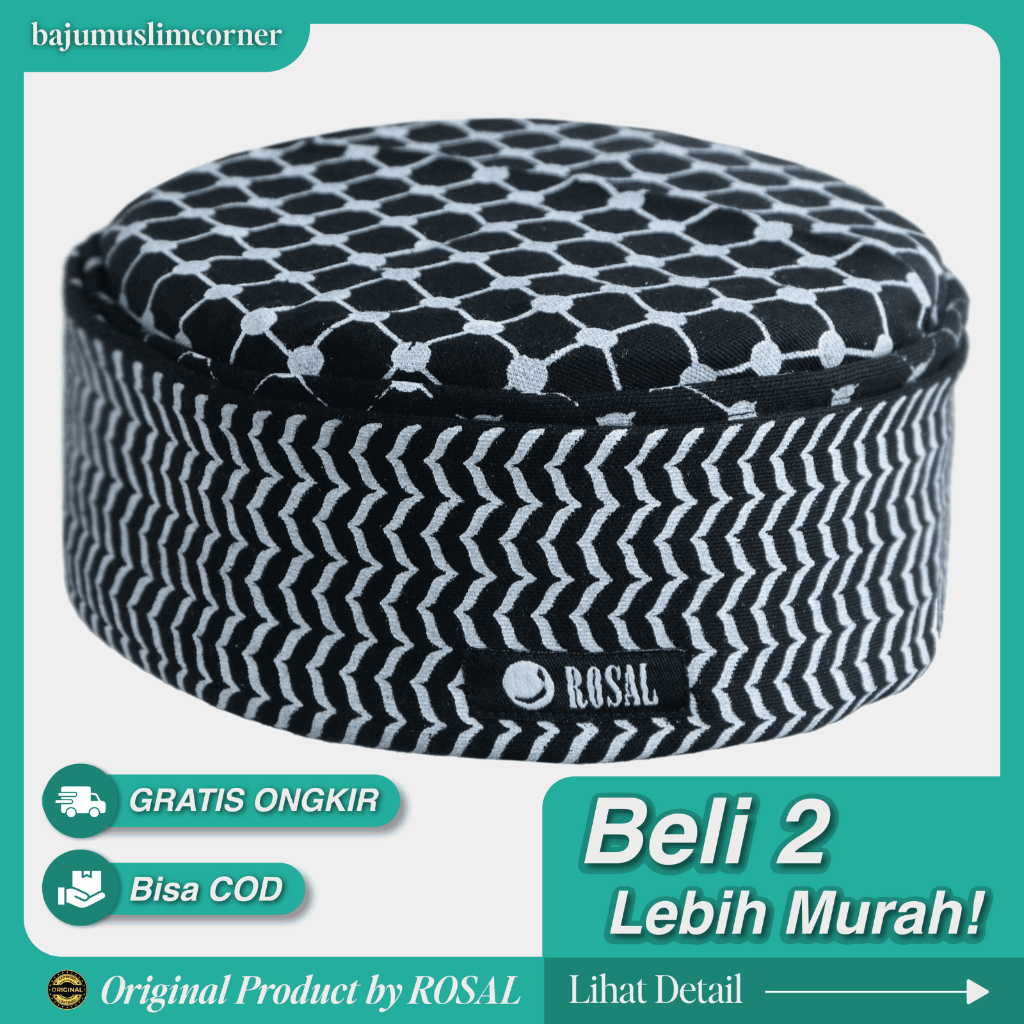 Jual Peci Syam ROSAL Songkok Sholat Pria Muslim Palestina Kopiah ...