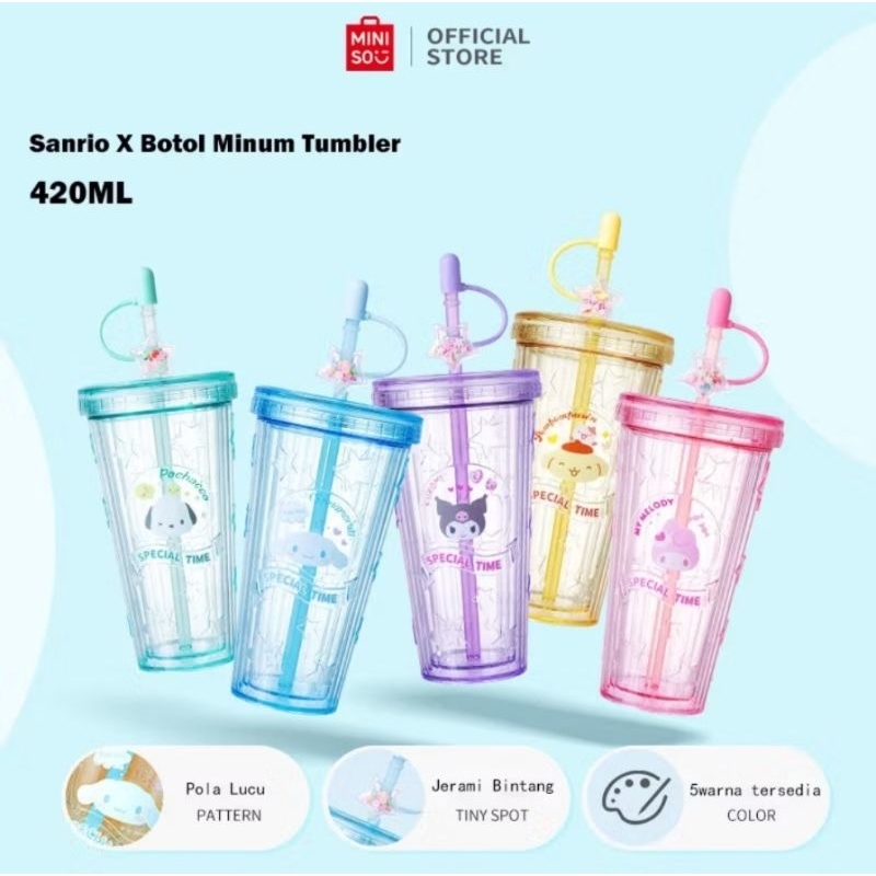 Jual Official BALI MINISO Botol Air Minum Sanrio Kuromi / Cinnamoroll ...
