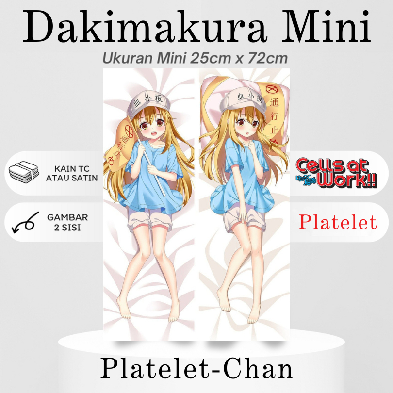 Jual DAKIMAKURA MINI PLATELET CHAN Cells at Work! Bantal Anime Waifu ...