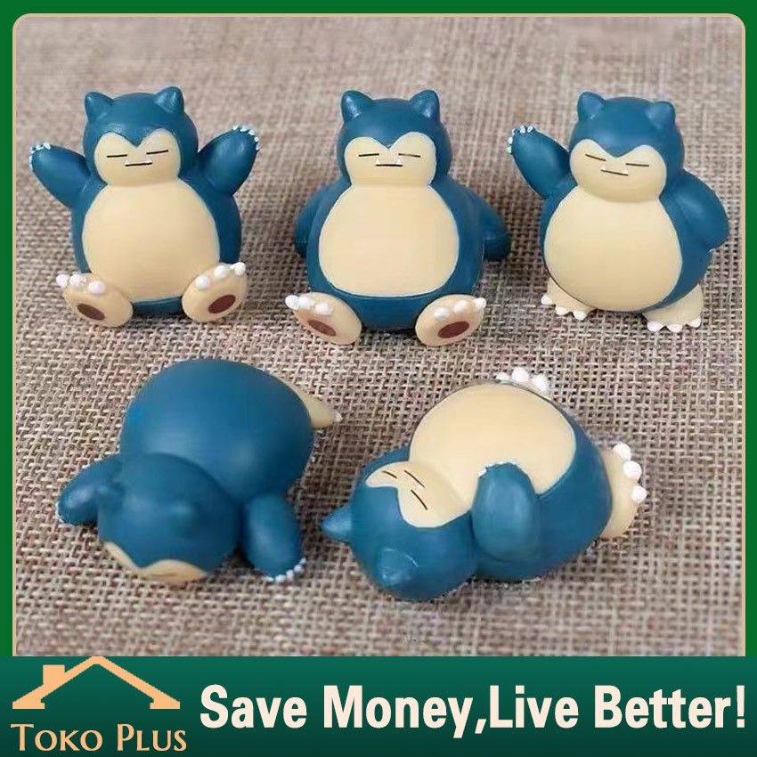 Jual 5Pcs Figure Pokemon Snorlax Mini Lazy Snorlax Pokemon Hiasan ...