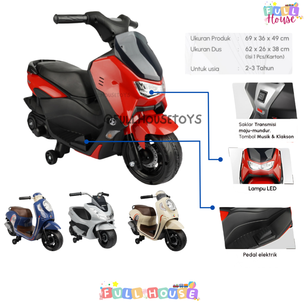 Jual MOTOR AKI ANAK / MOTOR MOTORAN AKI ANAK SCOOPY K611C / PCX K612C ...