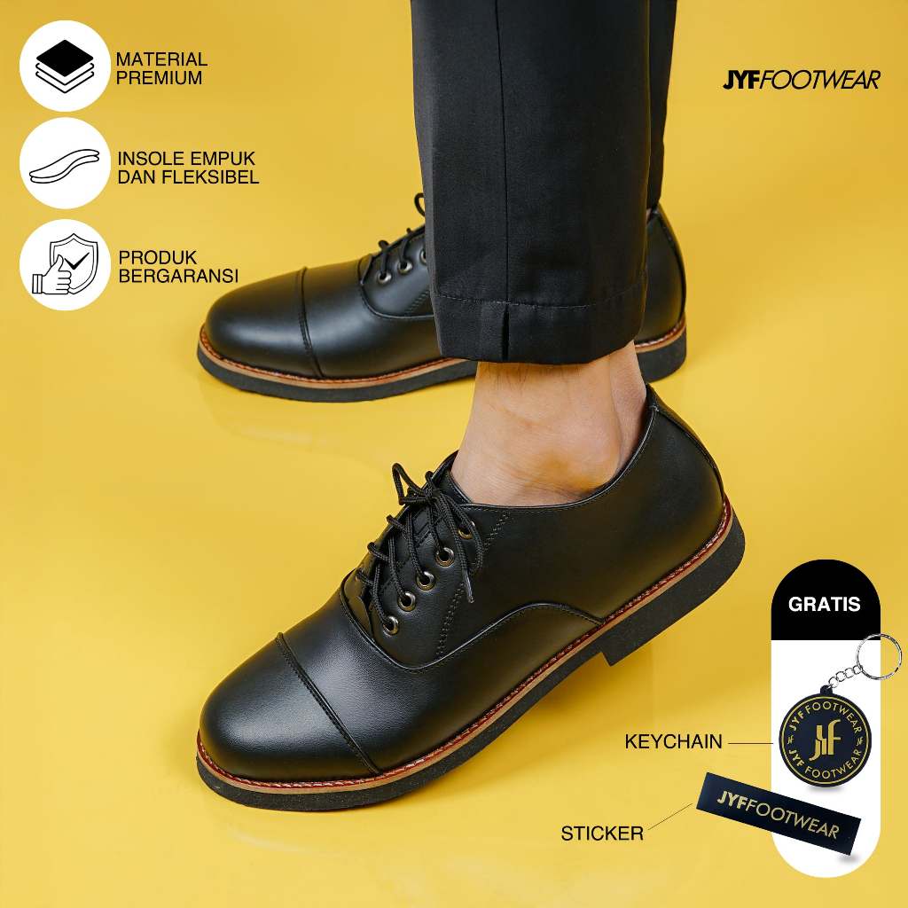 Jual JYF - Sepatu Pantofel Pria Kekinian - Storm Black | Shopee Indonesia