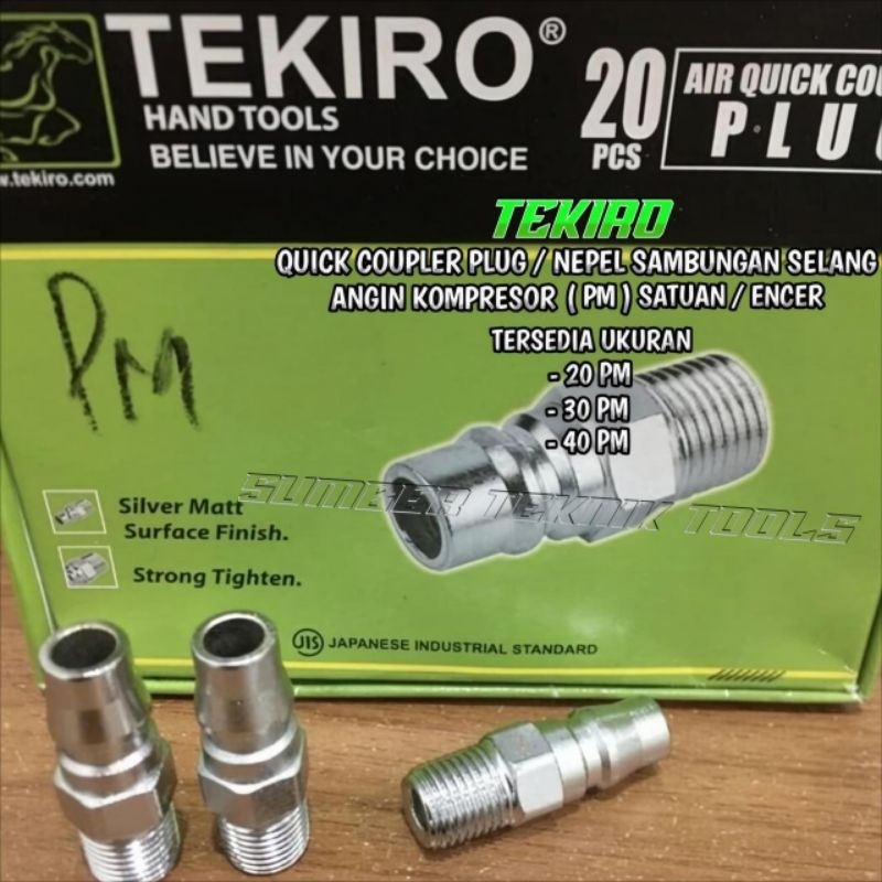 Jual Tekiro Quick Coupler Plug / Nepel Sambungan Selang Angin Kompresor Berbagai Ukuran 20 PM ...
