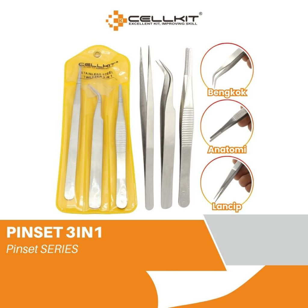 Jual CELLKIT Pinset 3in1 Pinset Servis HP Pinset Anatomi Kedoketeran ...
