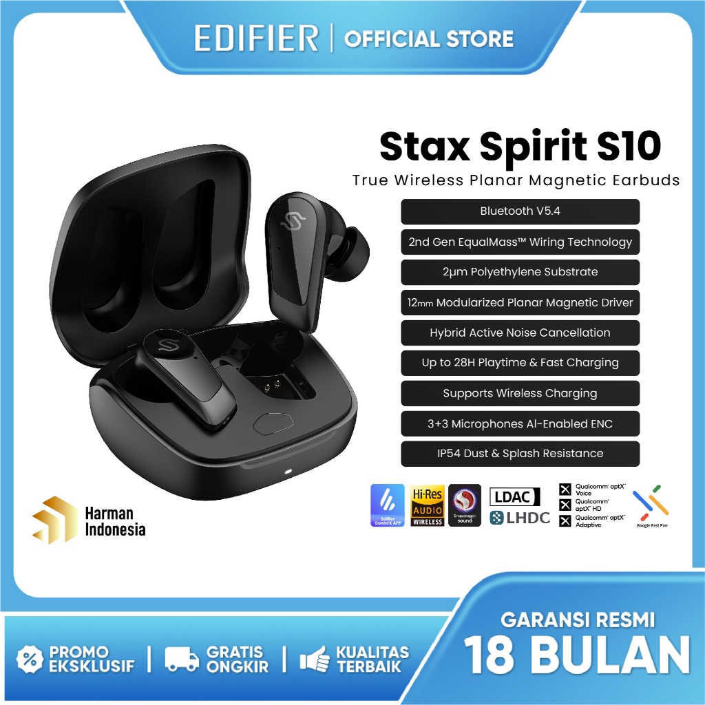 Jual EDIFIER Stax Spirit S10 True Wireless Planar Magnetic Earbuds ...
