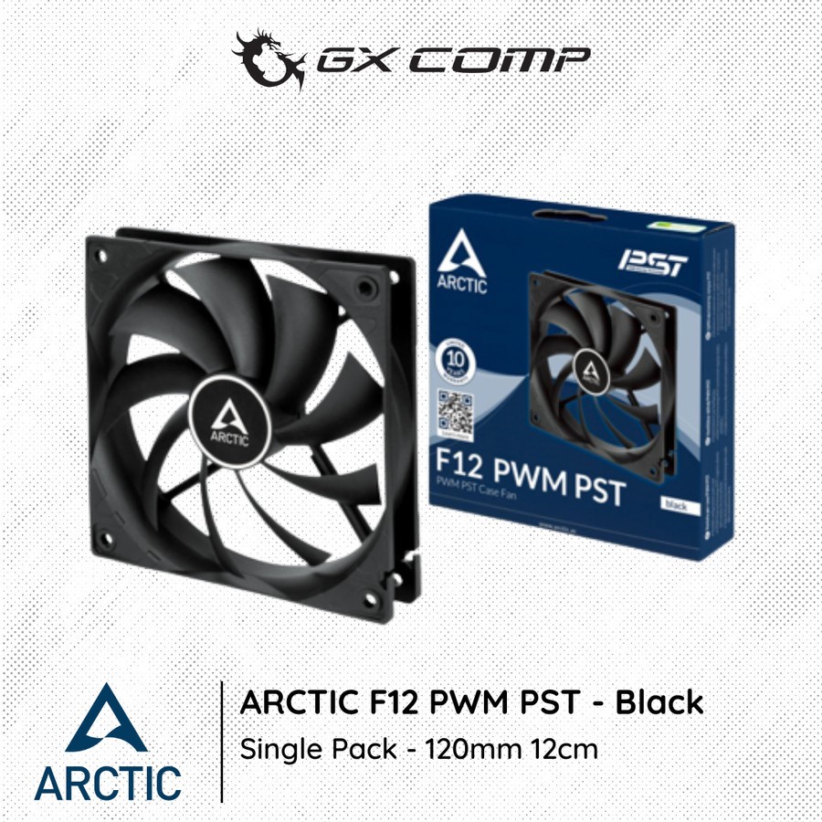 Jual Fan ARCTIC F12 PWM PST - Black - Single Pack - 120mm 12cm Case Fan ...