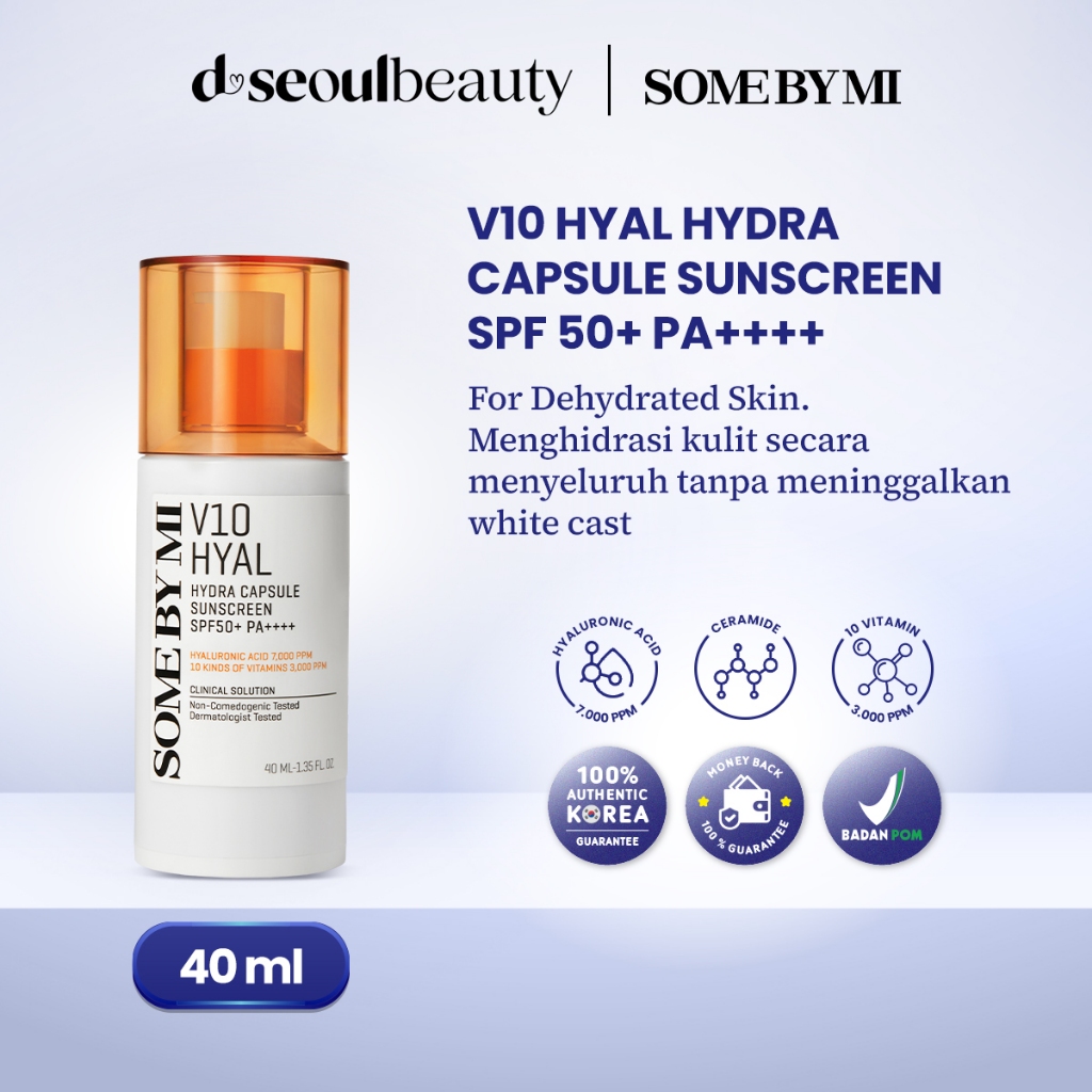 Jual SOME BY MI V10 Hyal Hydra Capsule Sunscreen 40ML - For Dehydrated ...