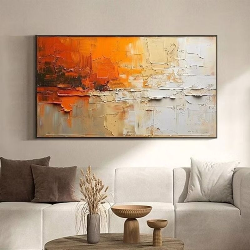 Jual Lukisan Dinding Abstrak Tekstur Timbul Tebal Modern Art Full Color ...