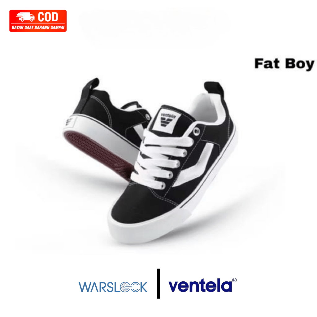Jual Sepatu Ventela FatBoy Hitam Putih Pria Wanita Original Sneakers ...
