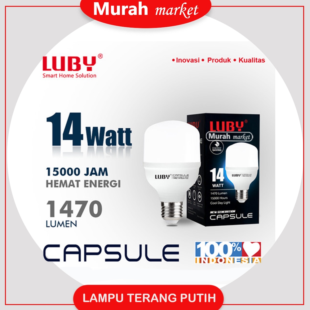 Jual ampu LED LUBY Capsule Cahaya Putih 10Watt dan 14Watt | Shopee Indonesia