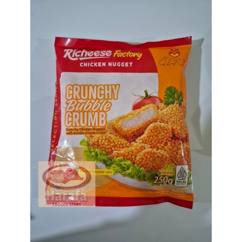 Jual RICHEESE FACTORY CHICKEN NUGGET CRUNCHY BUBBLE CRUMB 250g | Shopee ...