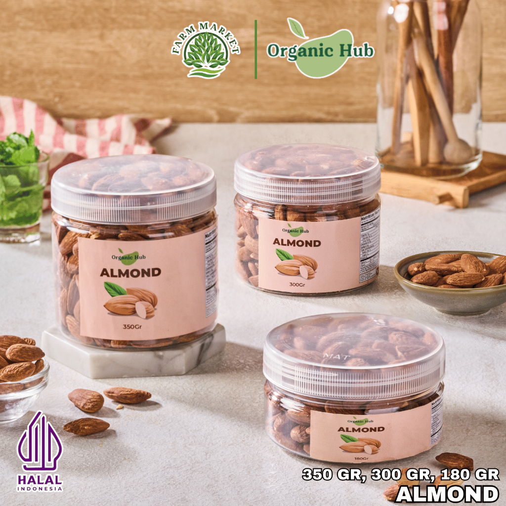 Jual Organic Hub Kacang Almond Panggang Kupas Premium Organik Roasted ...