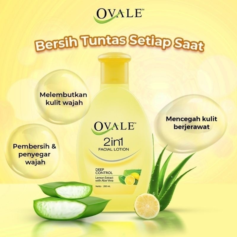 Jual OVALE 2in1 FACIAL LOTION DEEP CONTROL LEMON EXTRACT WITH ALOE VERA ...