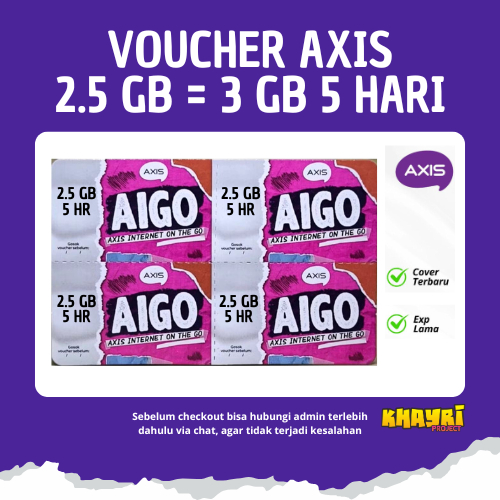 Jual GROSIR VOUCHER AXIS AIGO 2.5 GB 5 HARI (3GB) | Shopee Indonesia
