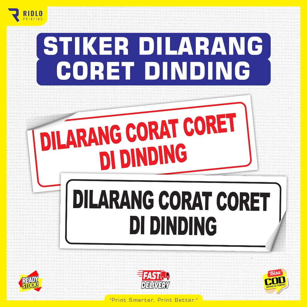 Jual STIKER DILARANG CORAT CORET DINDING | STIKER PERINGATAN | STIKER ...