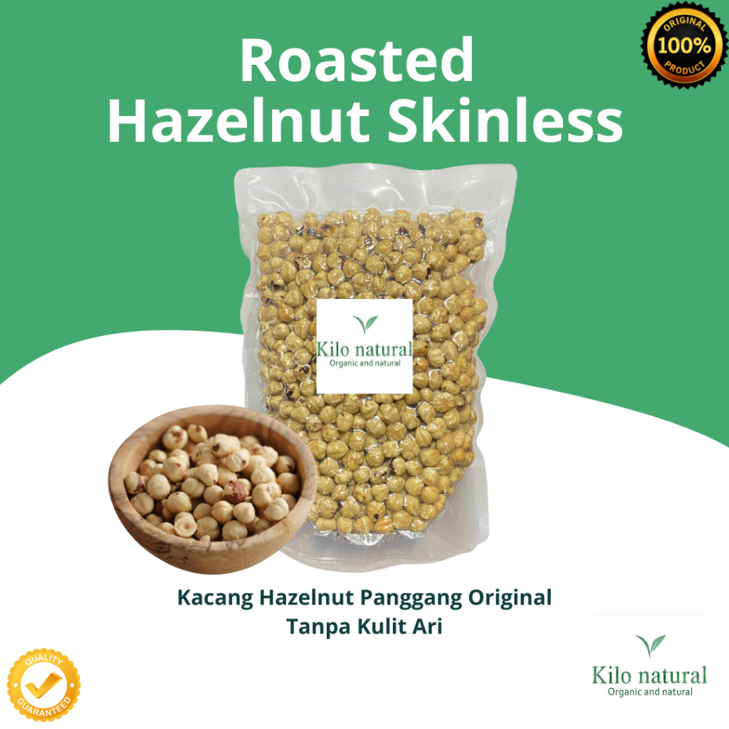 Jual Roasted Hazelnut Skinless 500gr / Kacang Hazelnut Kupas Kulit Ari ...